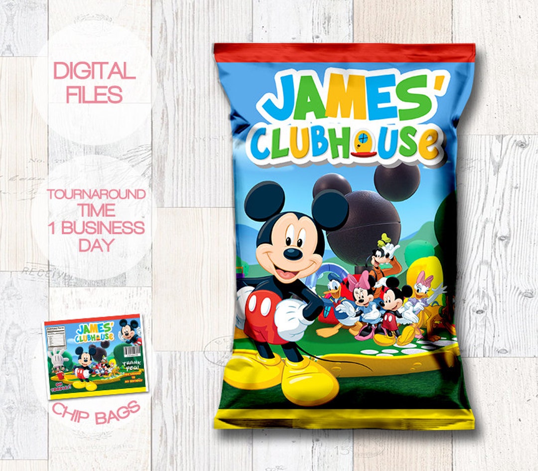 Mickey Mouse Chip Bags- Mickey Mouse Birthday Party -mickey Mouse Party ...