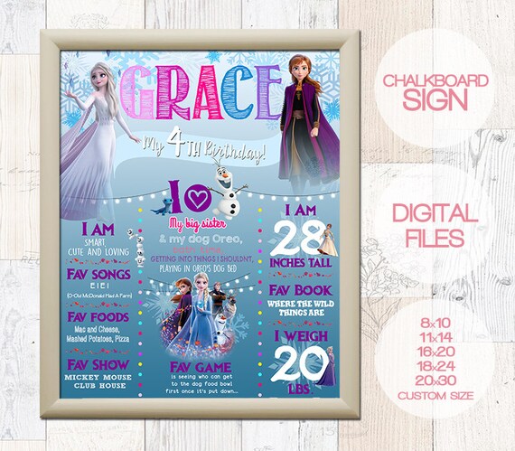 Frozen 2 Poster Frozen Sign Frozen Chalkboard Poster Frozen - Etsy