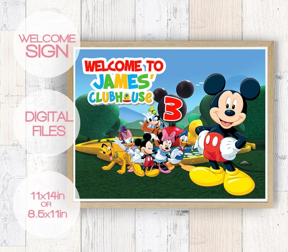 Mickey Mouse Welcome Sign mickey Mouse Birthday Sign Mickey - Etsy