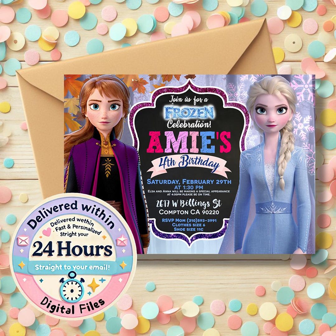 Frozen 2 Invitation, Custom Frozen Birthday Invitation, Elsa Birthday ...