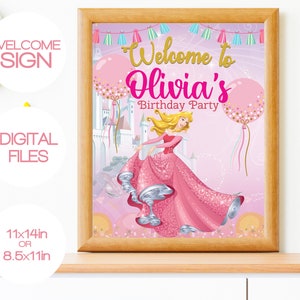 Princess Welcome Sign Princess Birthday Sign princess Decorations ...