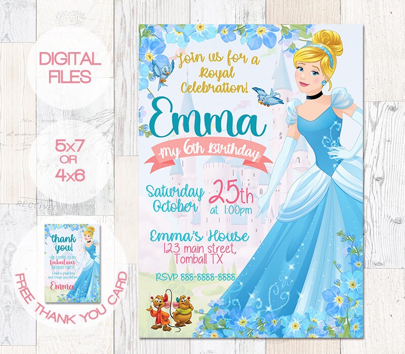 Cinderella Invitation Princess Cinderella Invite - Etsy Australia