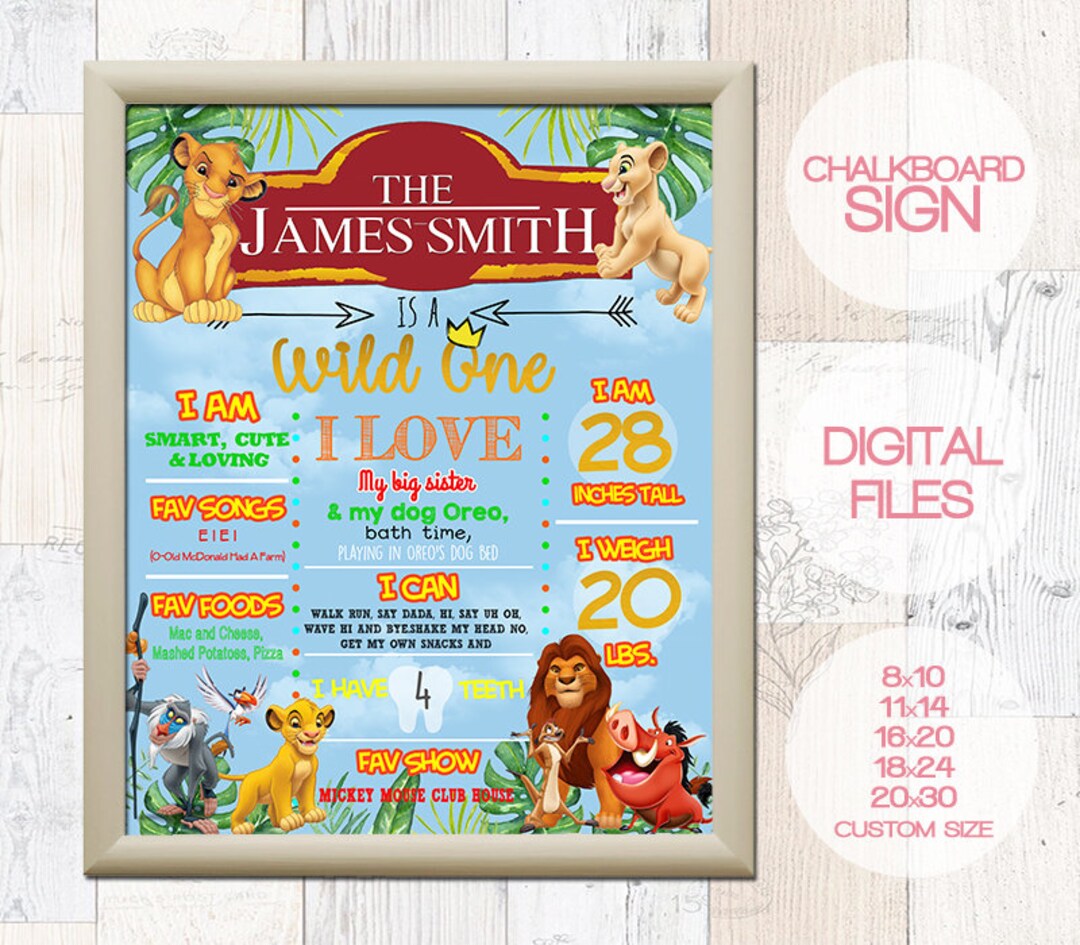 Lion King Poster, Lion King Sign, Lion King Chalkboard Poster, Lion ...