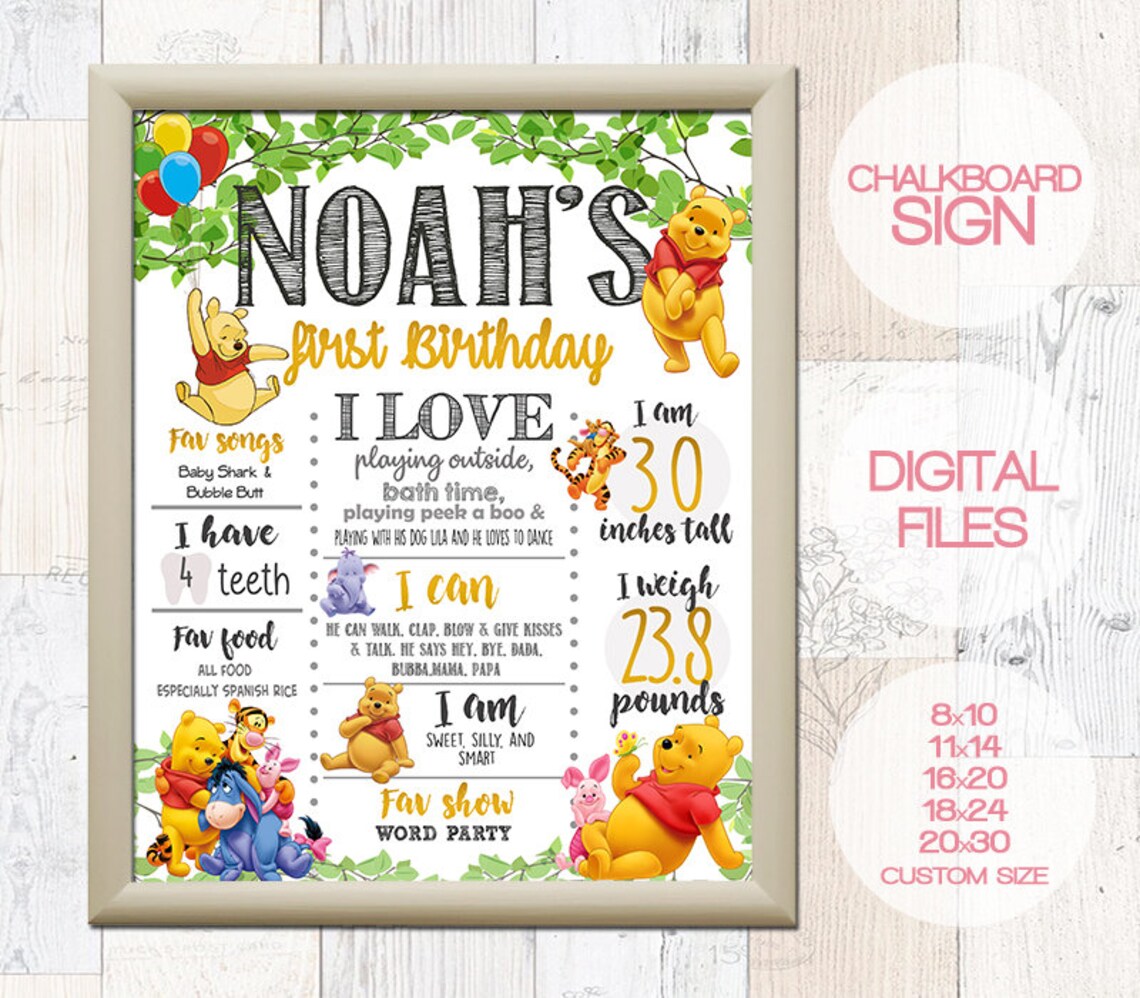 Classic Winnie the Pooh Poster Winnie the Pooh Sign Winnie - Etsy