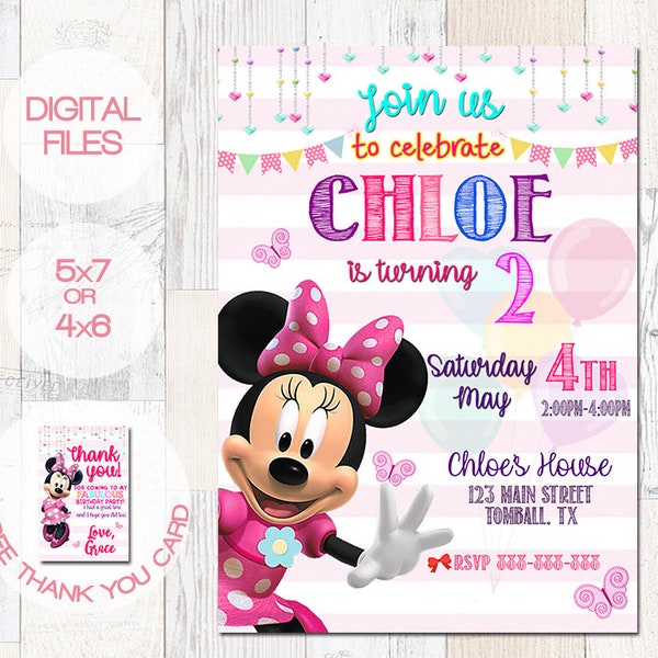 Minnie Mouse Invites - Etsy