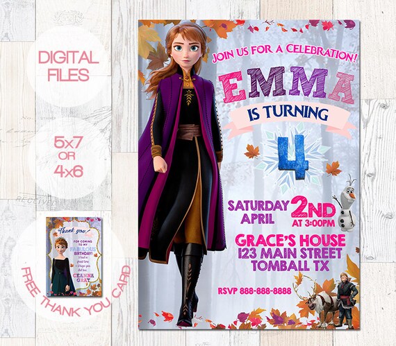 Frozen 2 Invitation Frozen Invitation Frozen 2 Birthday - Etsy