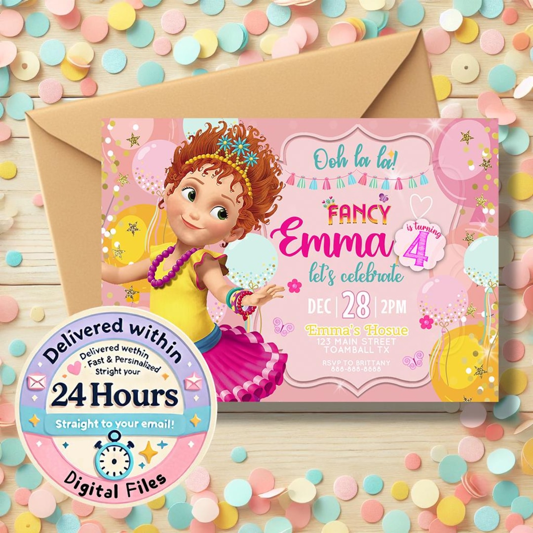 Fancy Nancy Birthday Invitation - Personalized Digital Party Invite ...