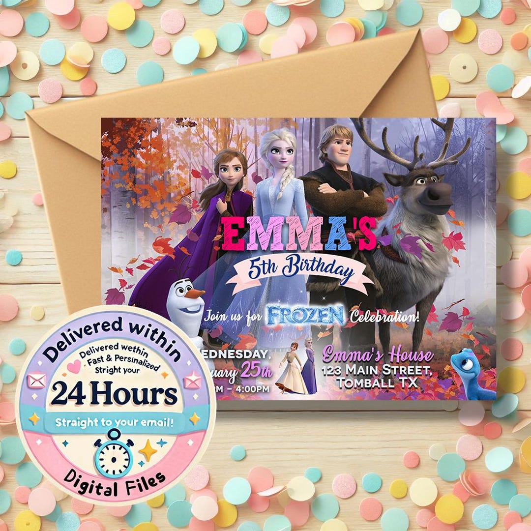 Frozen 2 Movie Themed Birthday Sign, Elsa & Anna Personalized Birthday ...