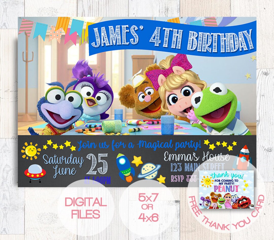 Muppet Invitation Muppet Babies Birthday Muppet Babies - Etsy