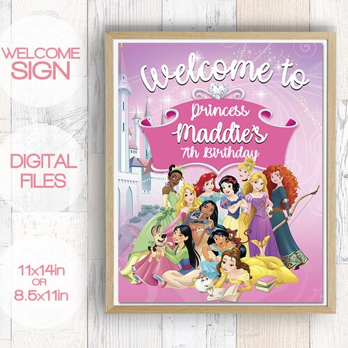 Princess Welcome Sign Princess Birthday Sign princess - Etsy