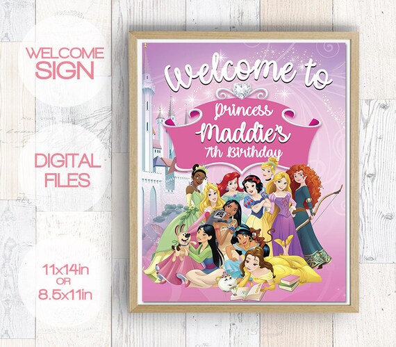 Princess Welcome Sign Princess Birthday Sign princess - Etsy