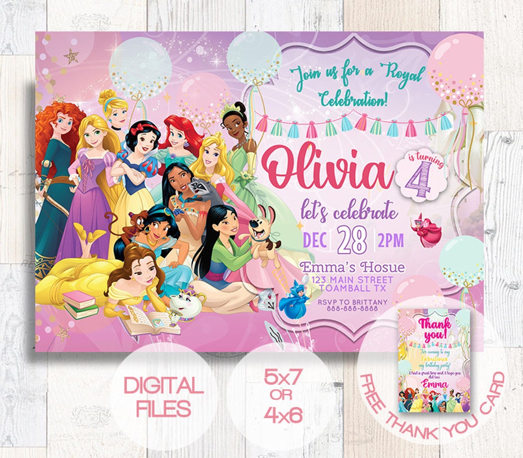 Princess Invitation Princess Birthday Invitation Princess Invitation ...