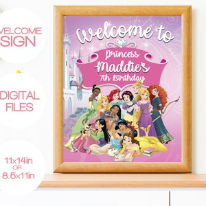 Princess Welcome Sign Princess Birthday Sign princess Decorations ...