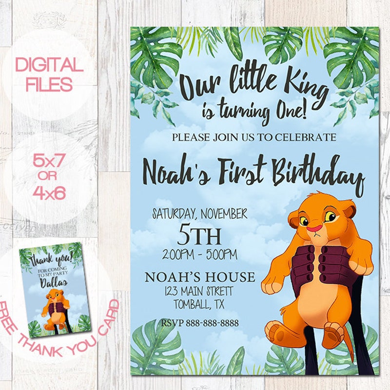 Lion King Invitation - Etsy