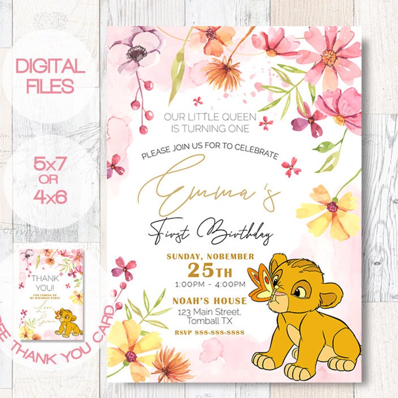 Lion King Invitation - Etsy