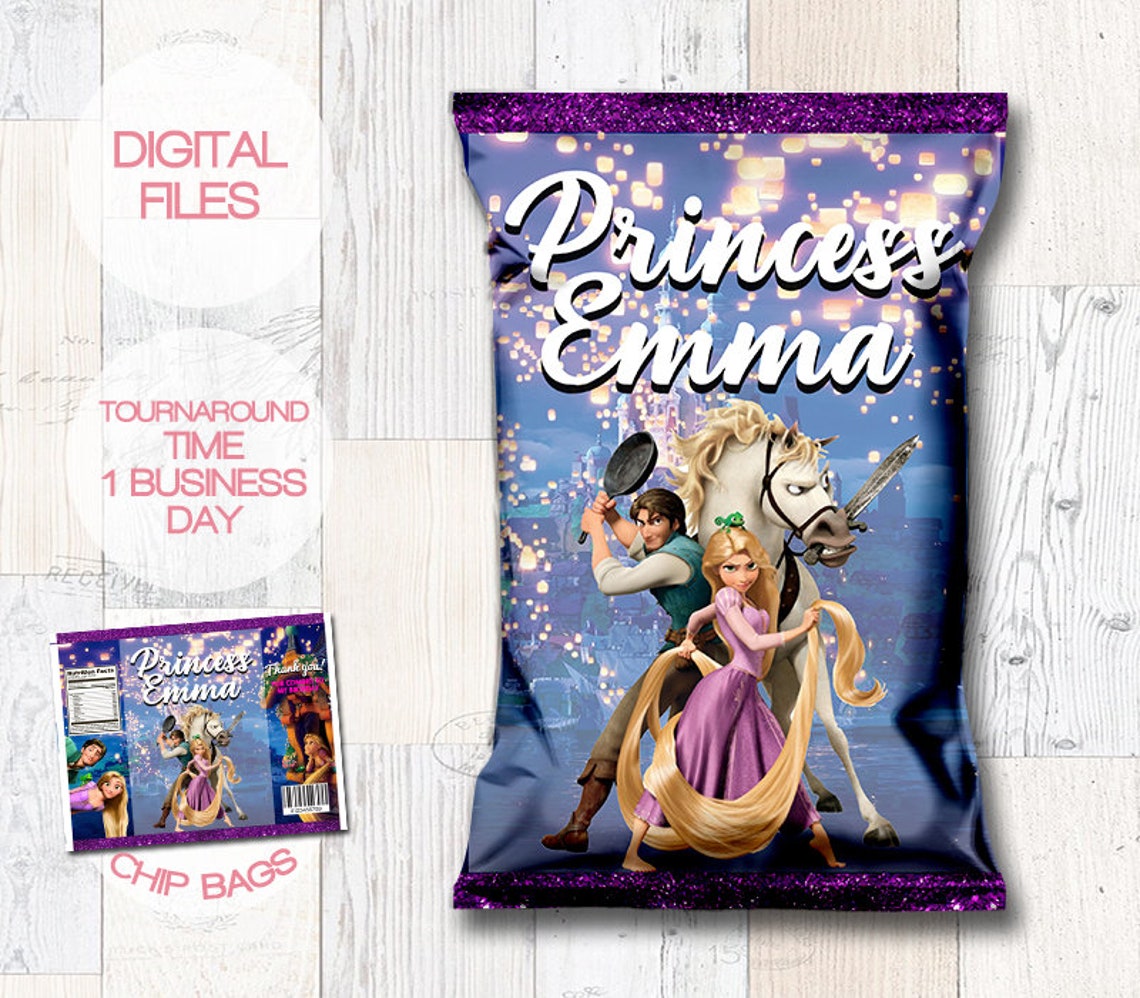 Tangled Chip Bags Princess Rapunzel Party Supplies tangled | Etsy India