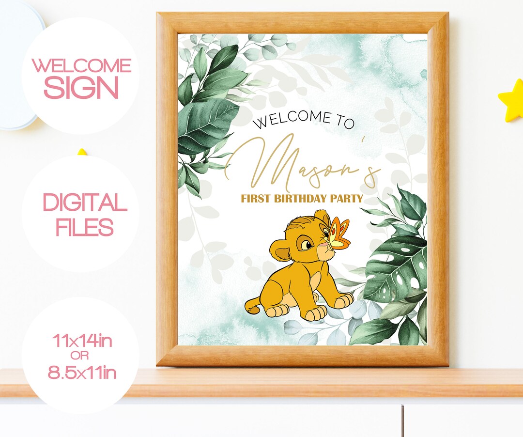 Lion King Welcome Sign Lion King Baby Shower Welcome Sign Lion King ...