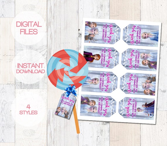Frozen 2 Frozen Printable Birthday Tags Frozen 2 Favor - Etsy