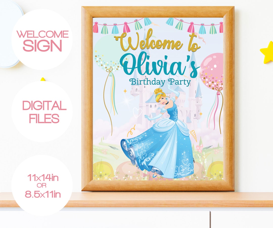 Princess Welcome Sign Princess Birthday Sign princess Decorations ...