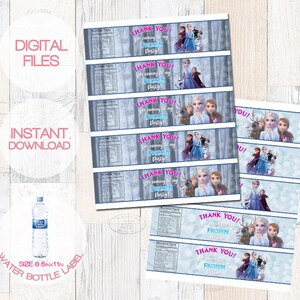 Frozen 2 Water Bottle Label, Instant Download, Frozen 2 Water Label ...