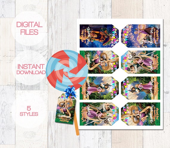 Tangled Rapunzel Printable Birthday Tags Rapunzel Favor Tags - Etsy