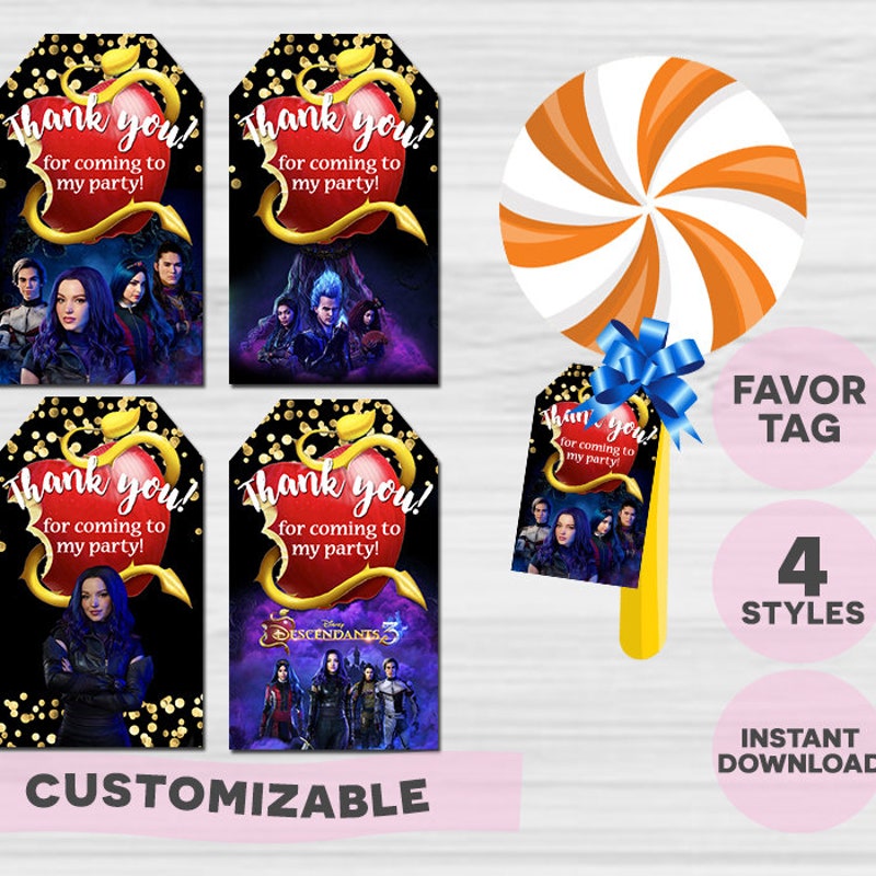 Descendants Printable Labels - Etsy