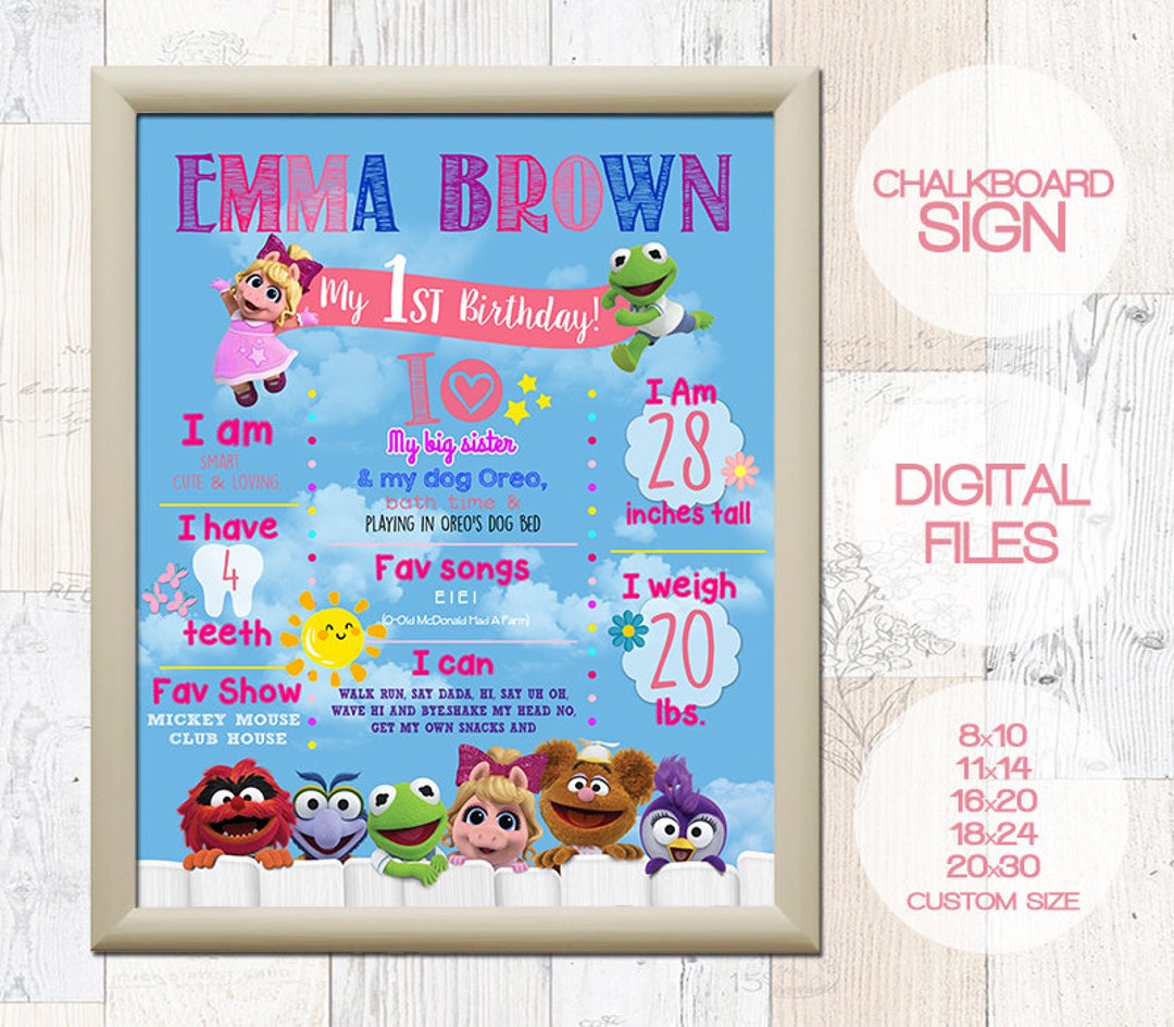 Muppet Babies Poster, Muppet Babies Sign, Muppet Babies Chalkboard ...