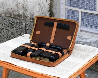 Leather shaving kit | Etsy