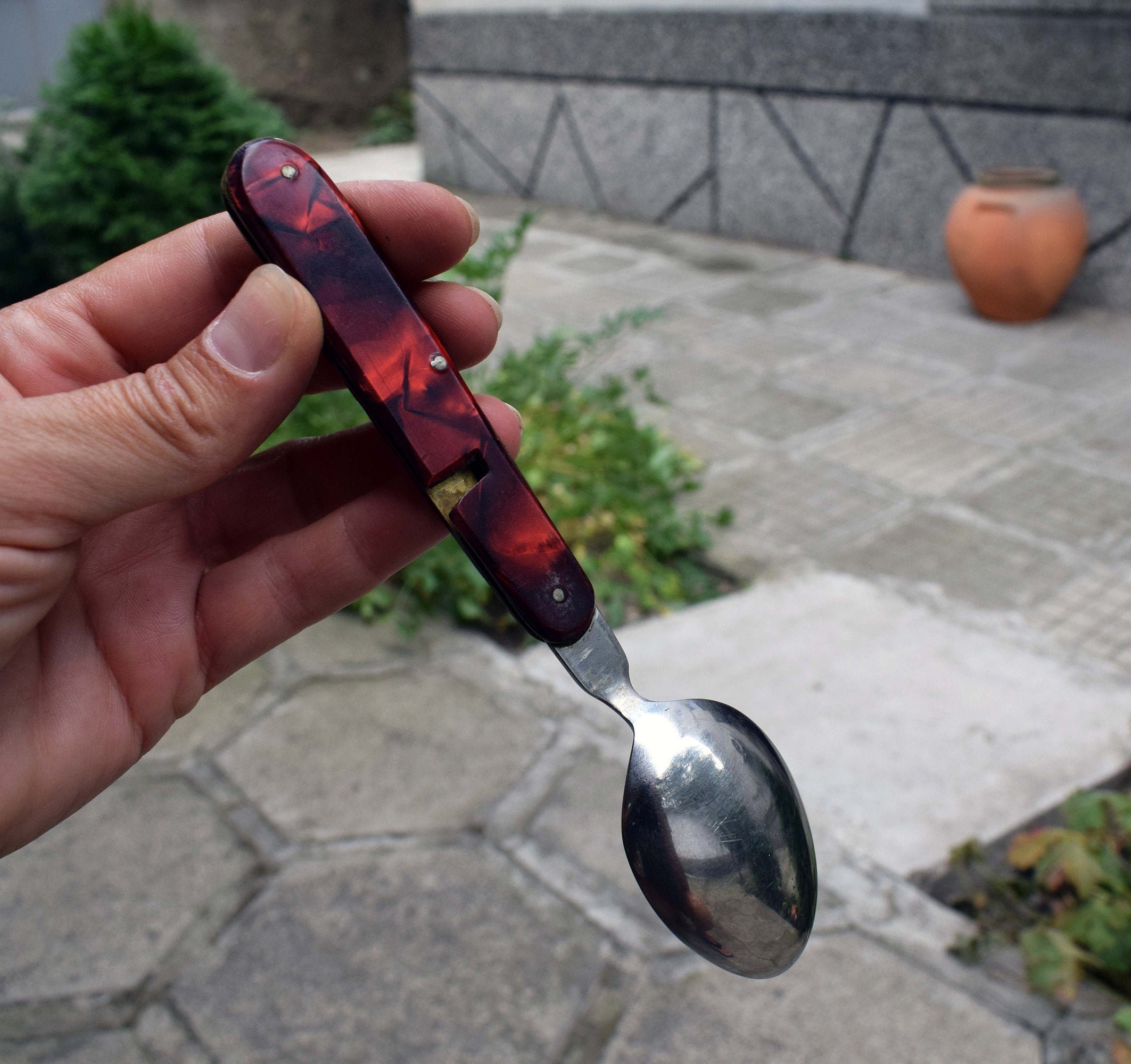 Folding Spoon Tourist Spoon Vintage Folding Spoon Pocket - Etsy