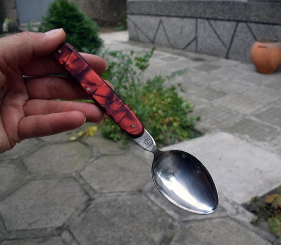 Old vintage soviet tourist folding pocket spoon bottle opener Art ...