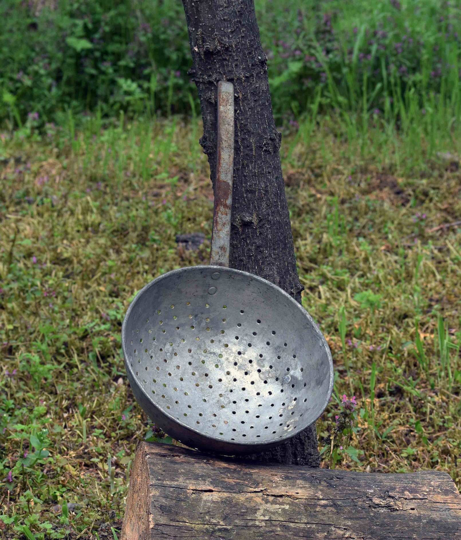 Vintage Metal Colander, Metal Strainer, Old Strainer, Cottage Strainer ...