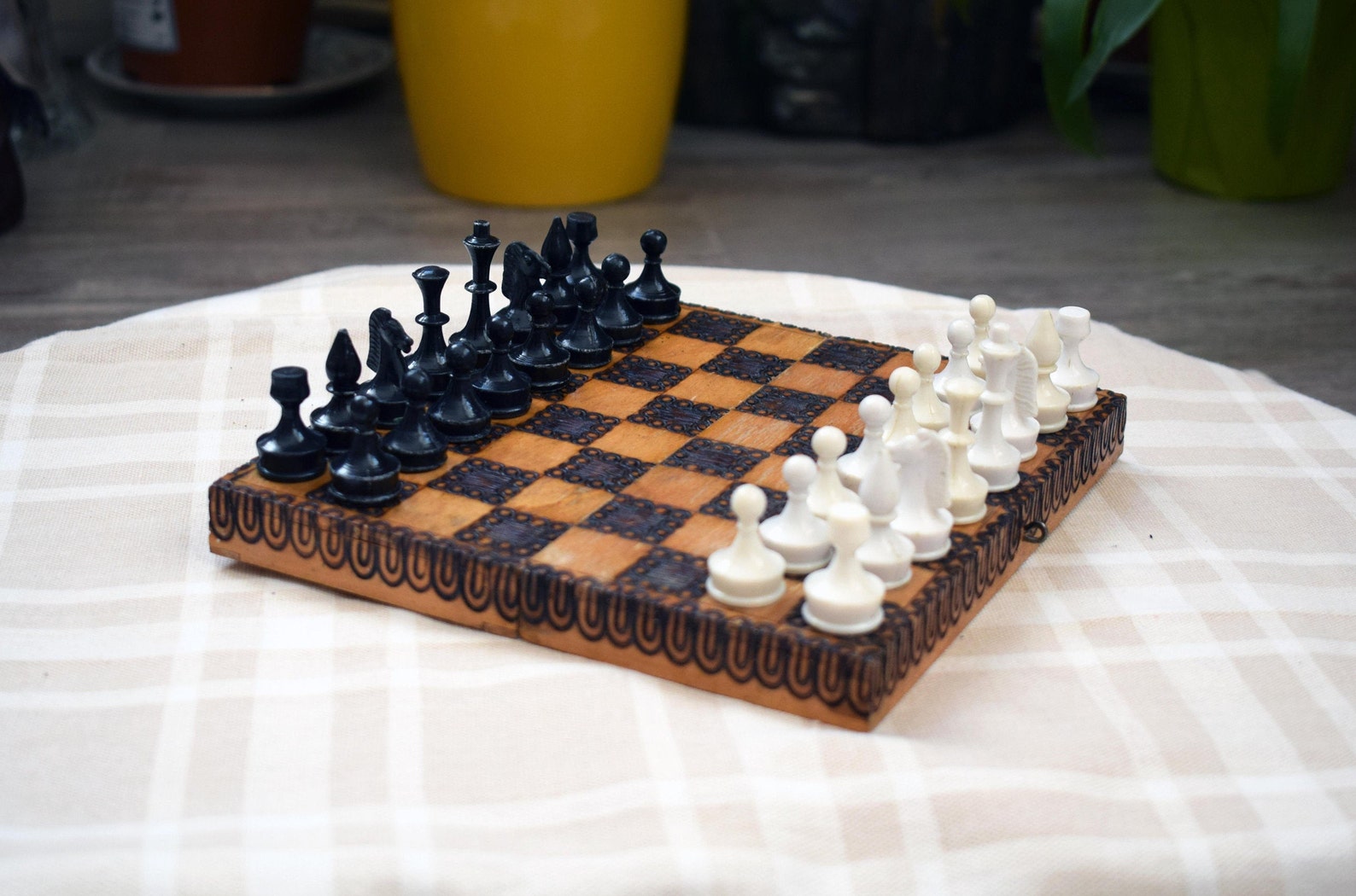 Travel Chess Game Vintage Chess Small Chess Chess Game Old | Etsy