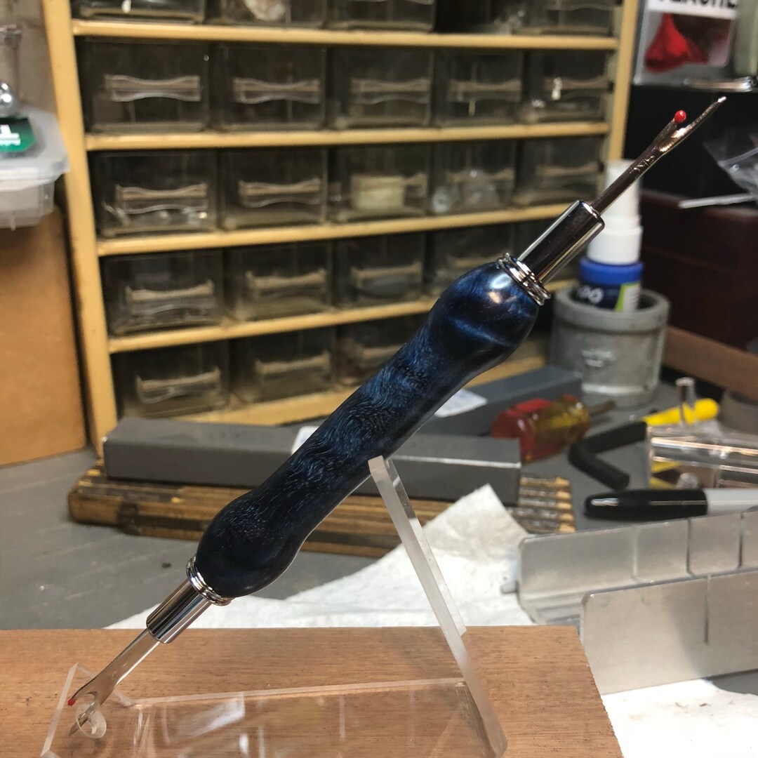 Chrome Double Bladed Seam Ripper With Blue Dyed Curly Poplar Handle - Etsy