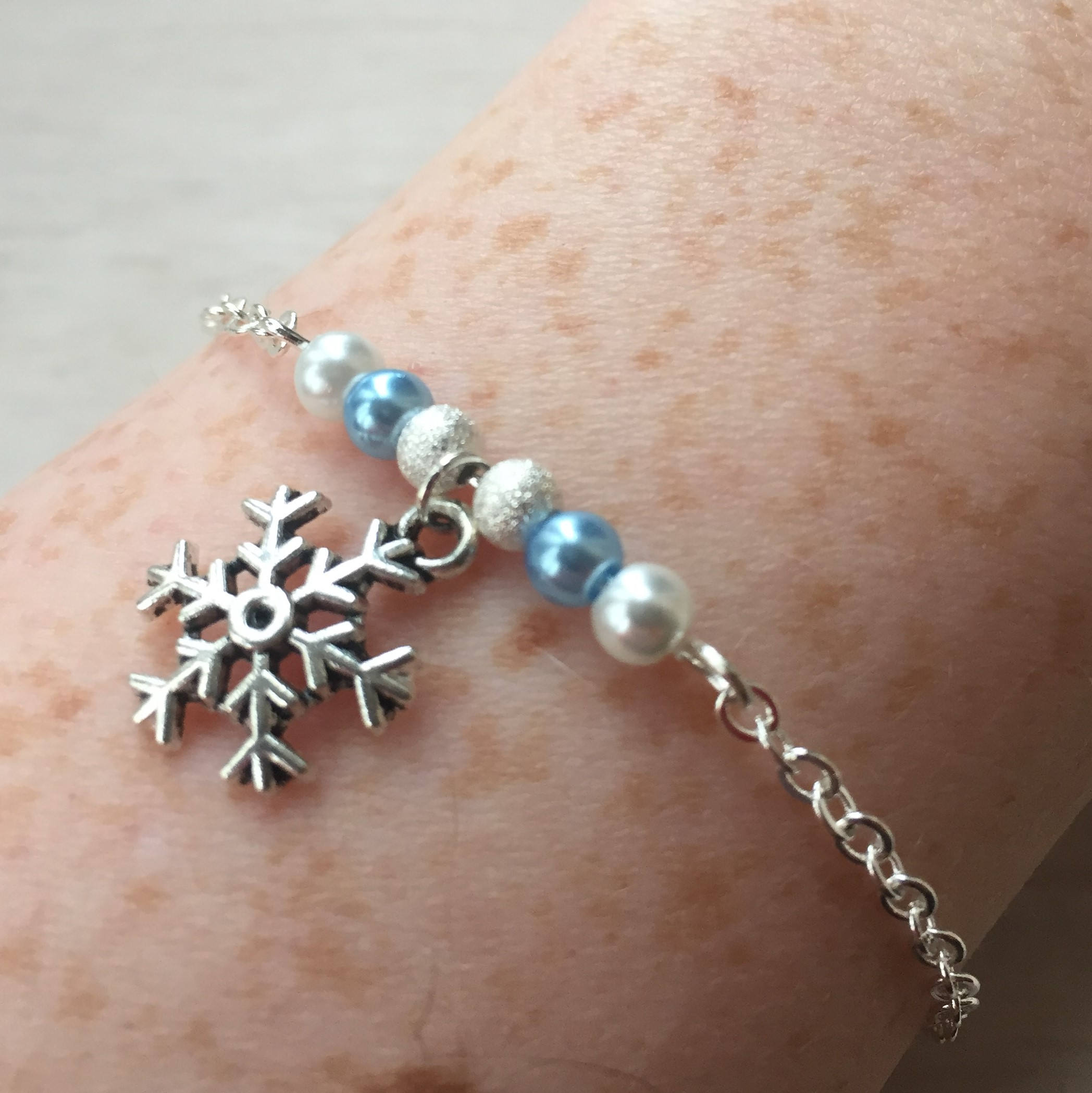 Snowflake Bracelet Christmas Snowflake Charm Bracelet - Etsy