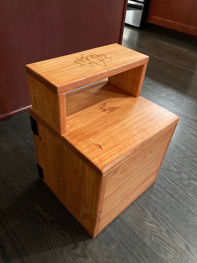 Custom Made Engraved Altar With Storage Space and Pullout Tray. Contact ...