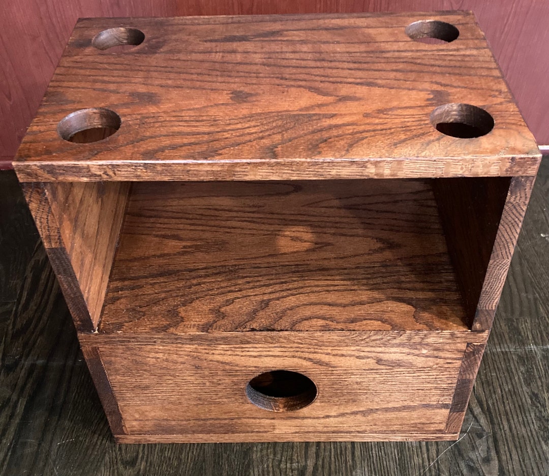 Custom Cable Organizer Box With Storage, Monitor Shelf, Access Holes ...