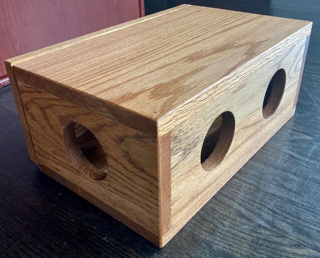 Custom Made Cable and Cord Management Box With Access Holes. Solid Oak ...