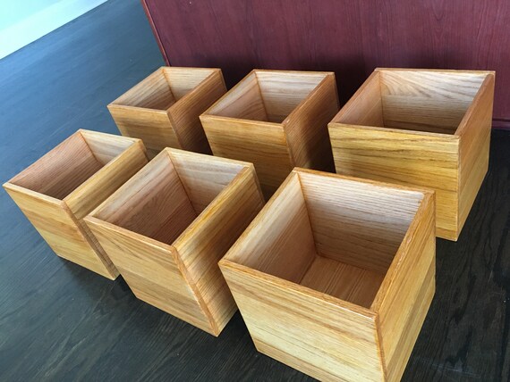 6 Made to Order Custom Storage Bins. Solid Oak. Order One - Etsy