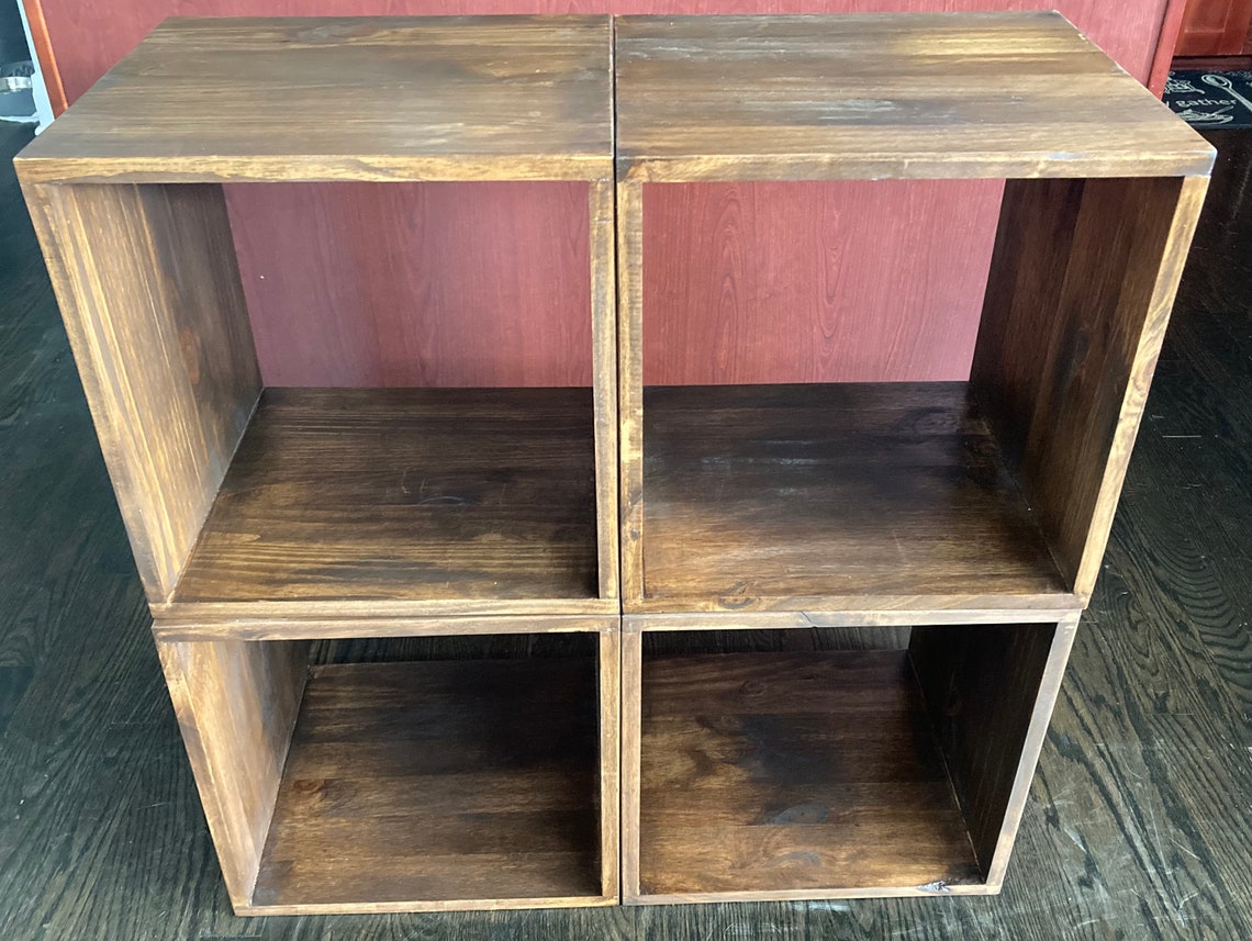 Custom Made Solid Wood Open Cube Shelving. Set 0f 4. Contact - Etsy