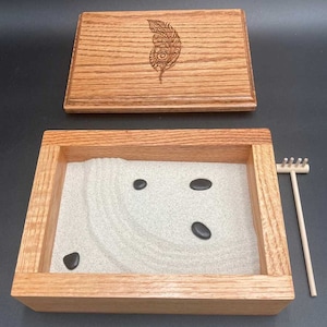 Made to Order Desktop Zen Sand Garden Kit With Decorative Leaf ...