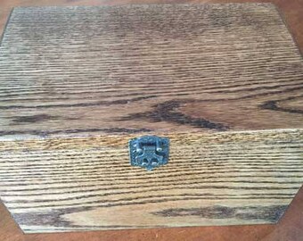 Solid Oak Storage Box With Hinged Lid. Custom Size and Finish | Etsy