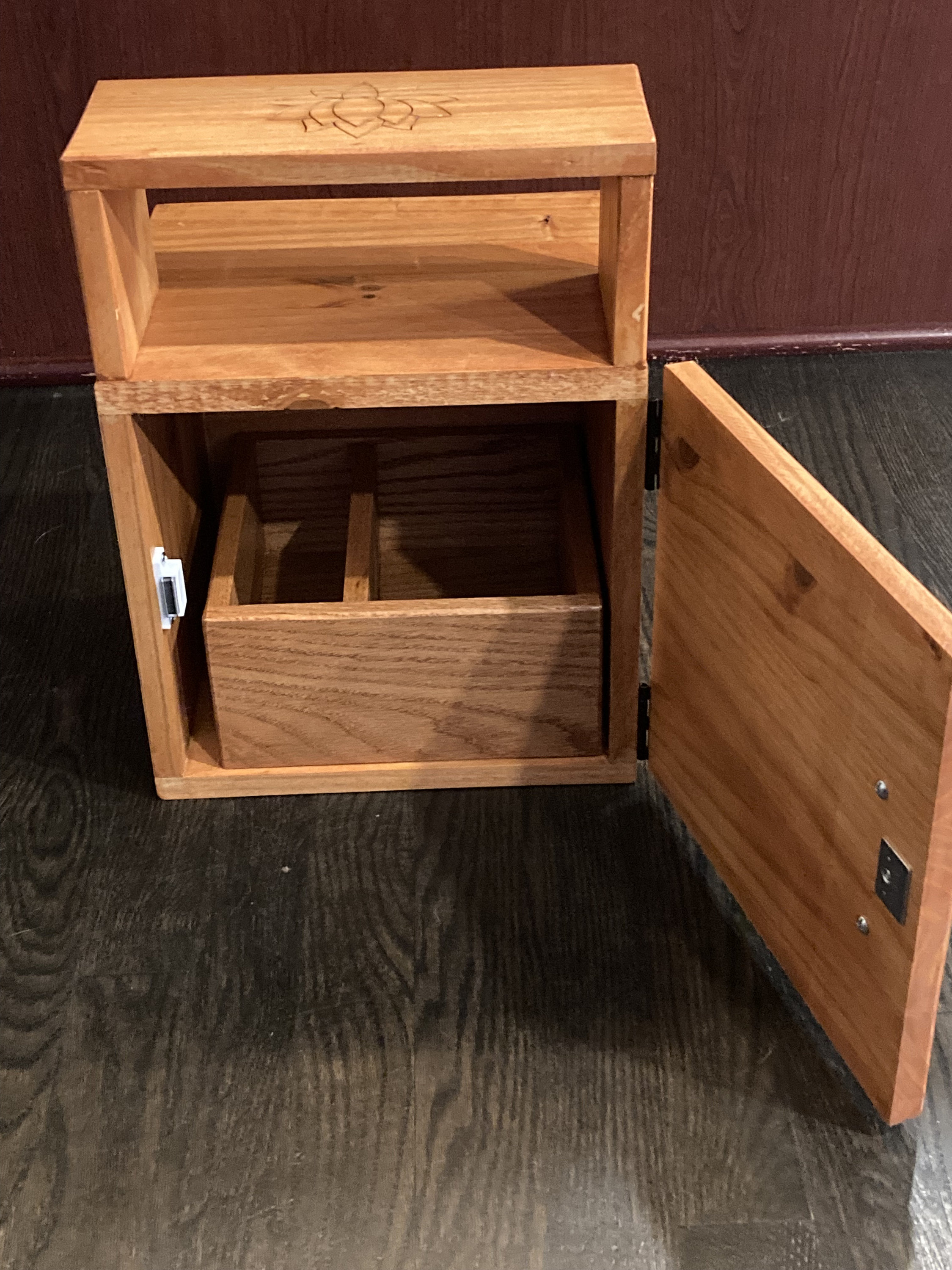 Custom Made Engraved Altar With Storage Space and Pullout Tray. Contact ...