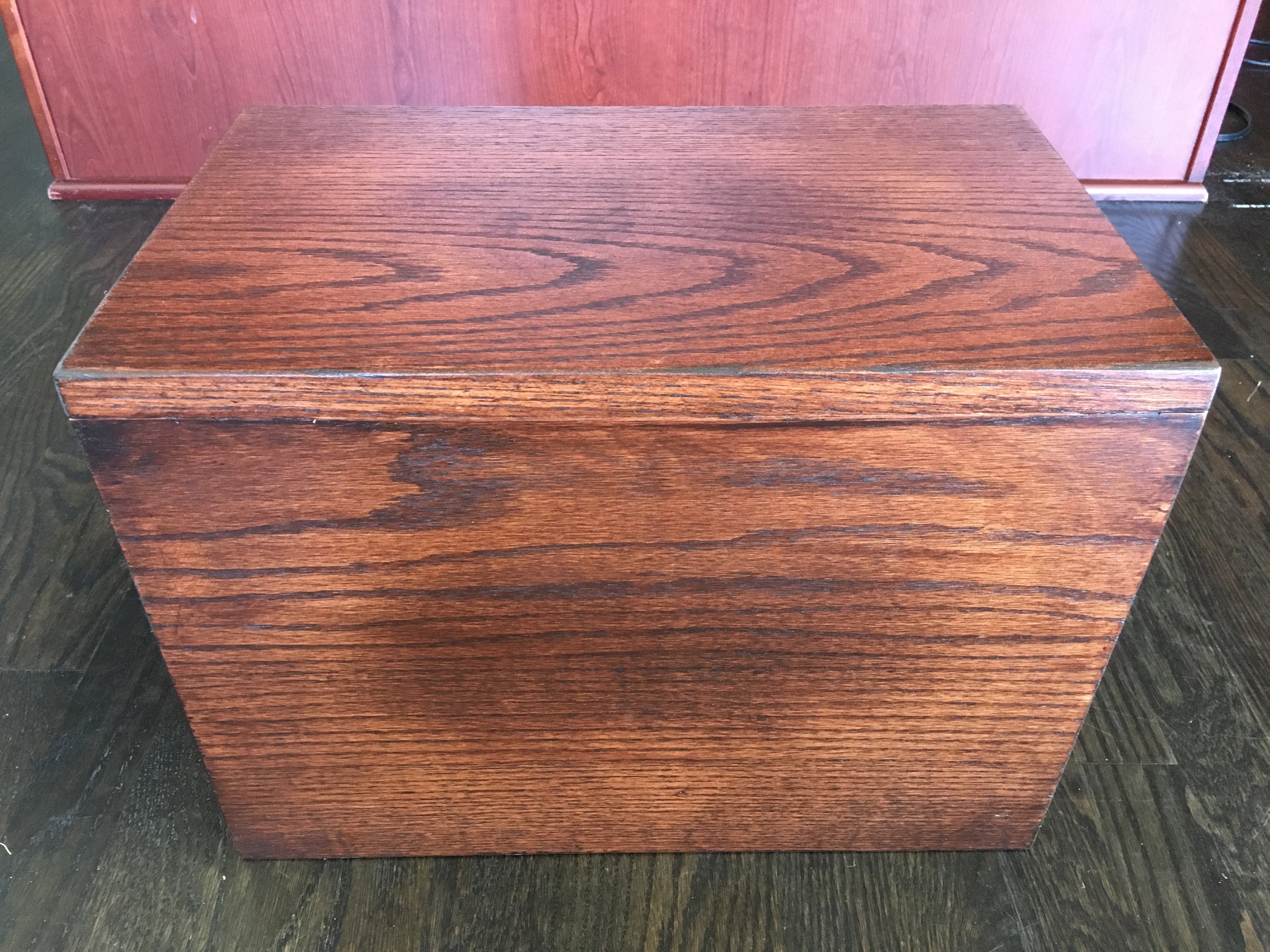 storage Small solid oak box with hinged lid memories jewelry For ...