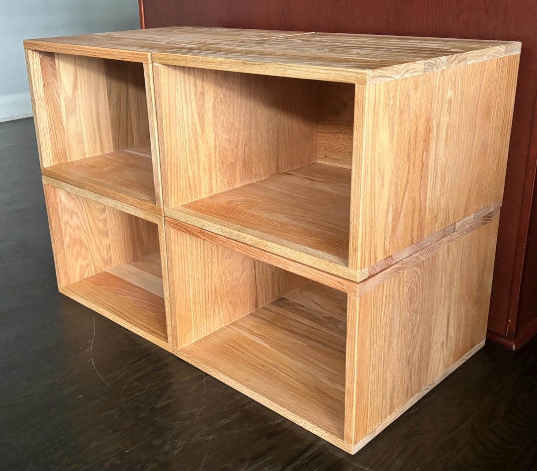 Set of Four Custom Made Solid Oak Storage Cubes. Contact Me for Custom ...
