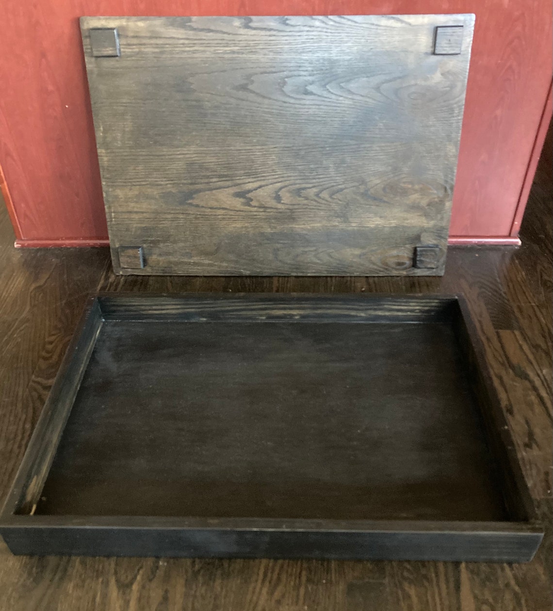 Custom Made Solid Wood Flat Storage Box With Removable Lid. - Etsy