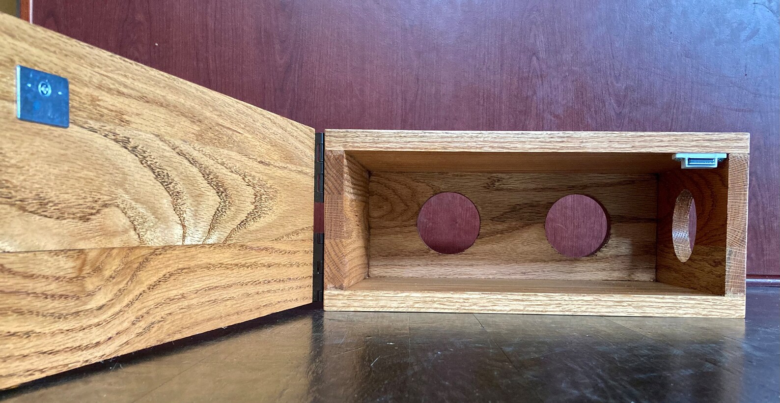 Custom Made Cable and Cord Management Box With Access Holes. Solid Oak ...