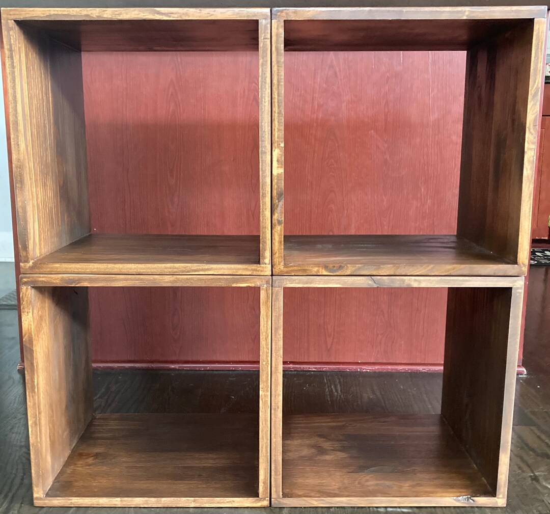 Custom Made Solid Wood Open Cube Shelving. Set of 4. Contact Me for ...