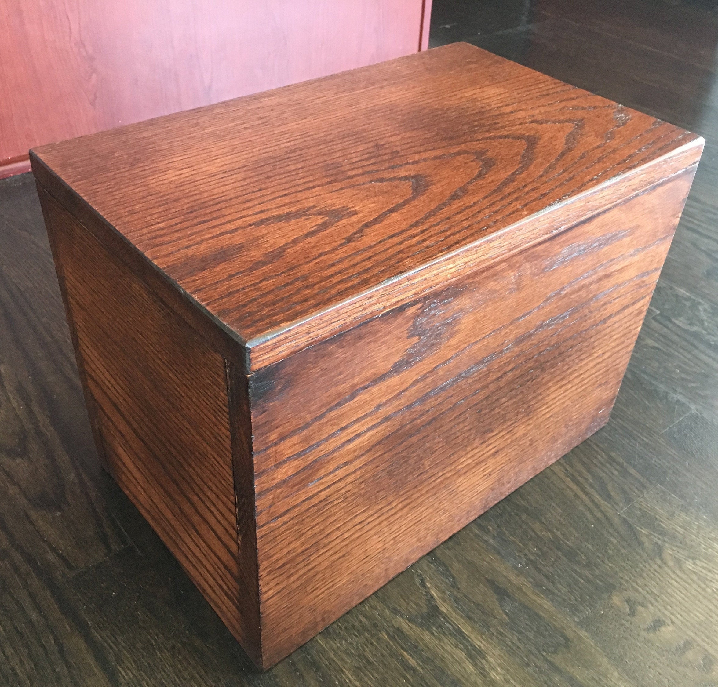 storage Small solid oak box with hinged lid memories jewelry For ...