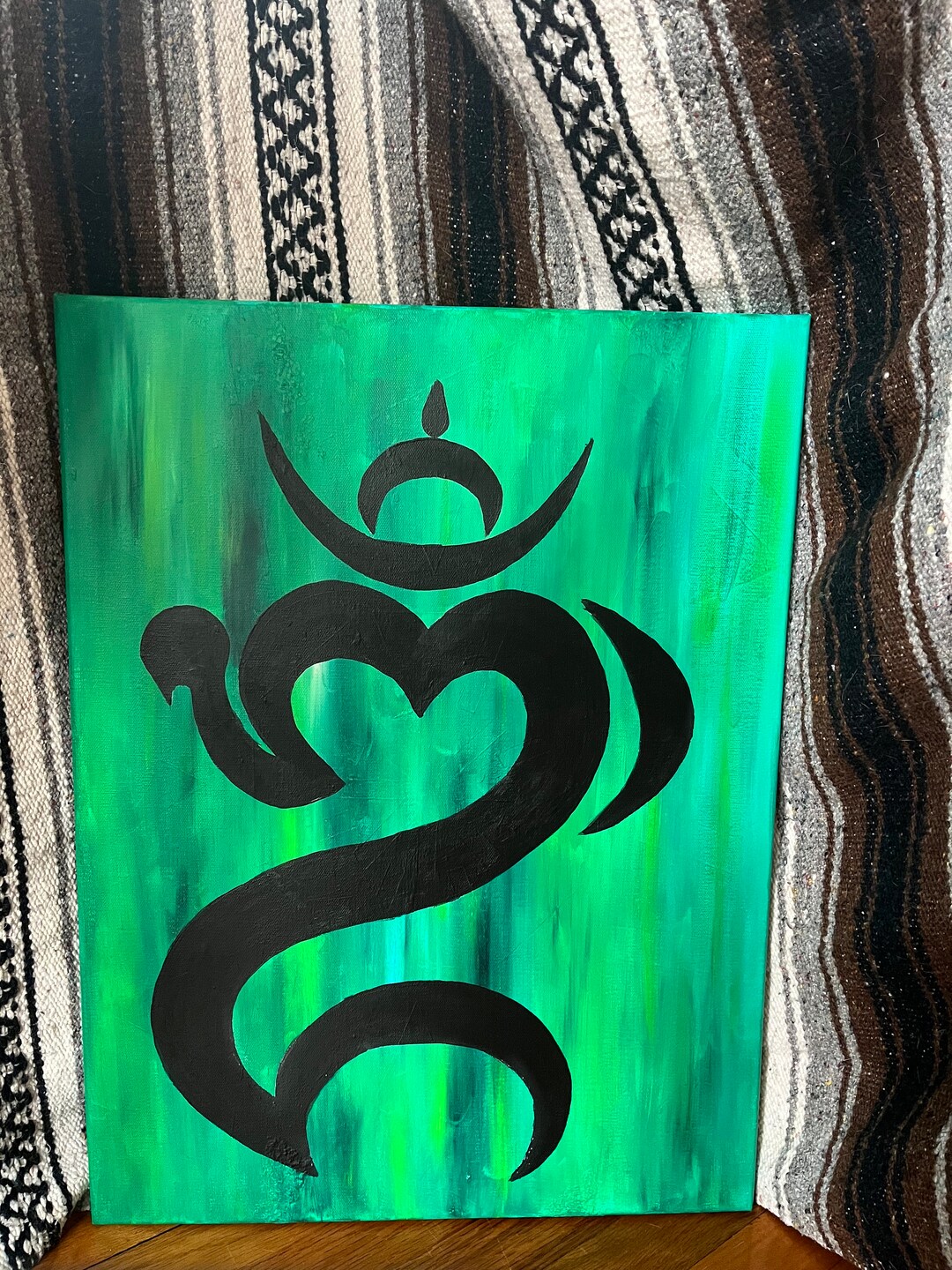 Balinese OM Symbol, Acrylic Painting on Canvas 18x24 - Etsy