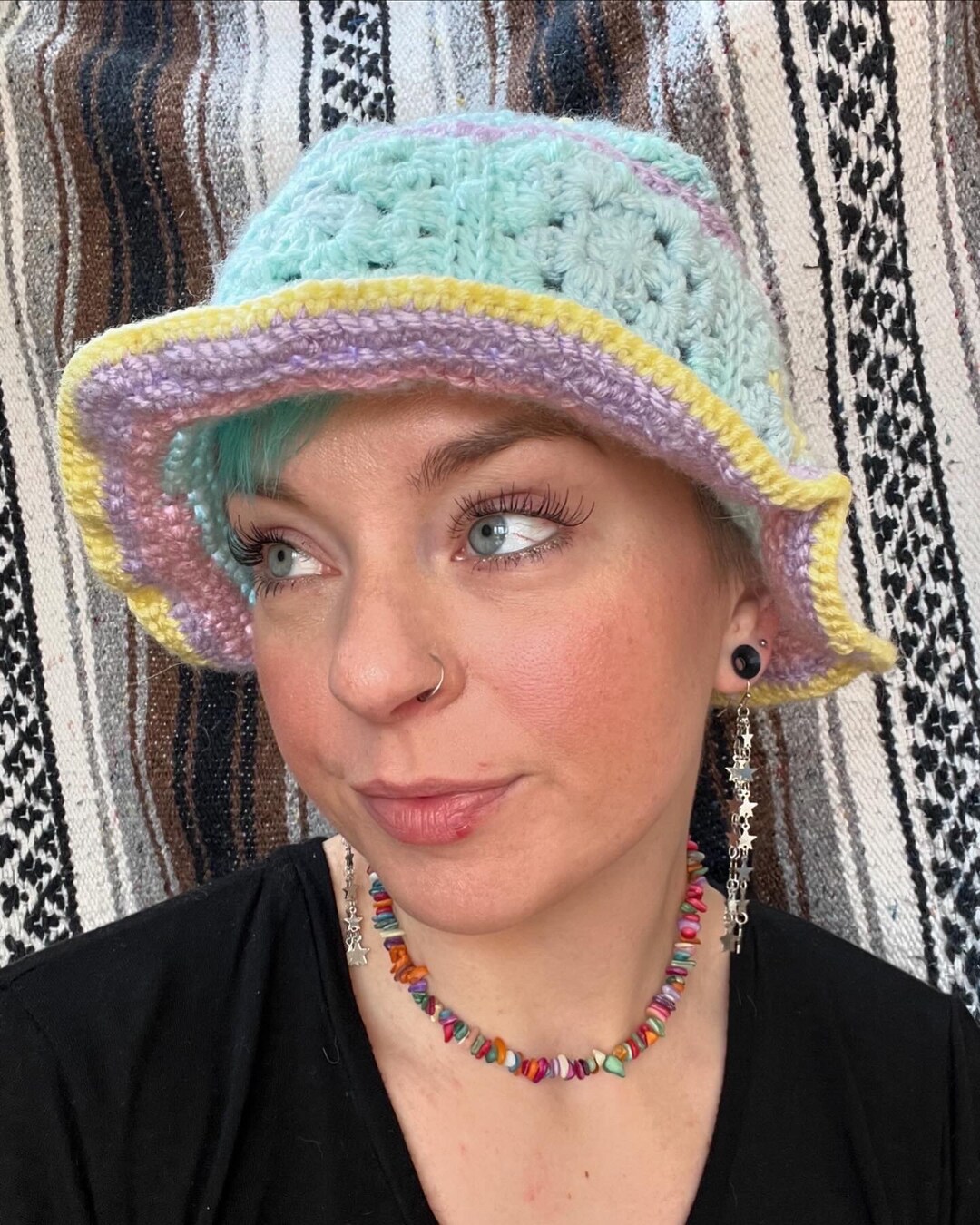 Handmade Crochet Pastel Garden Fairy Bucket Hat - Etsy